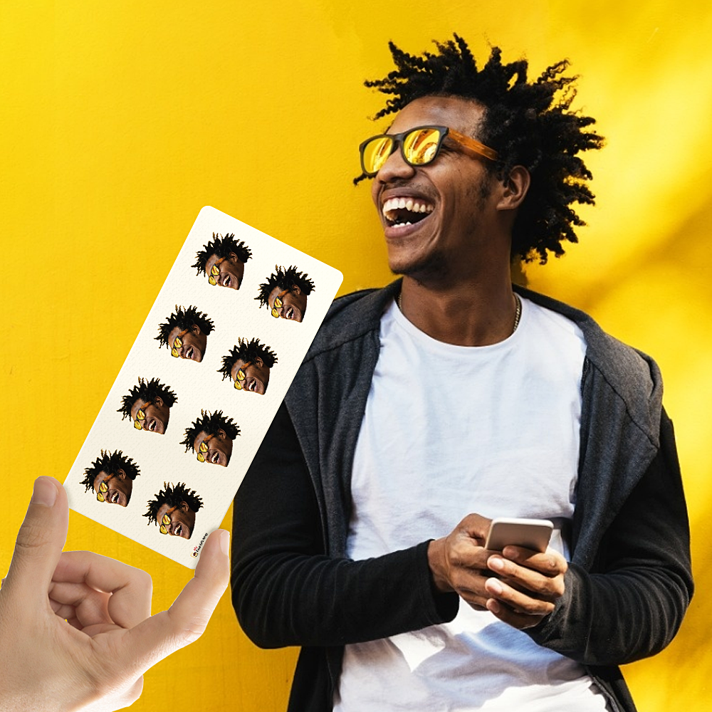 Custom Face Sticker Sheet Trendy Boy 1.6in. | Custom Face Stickers ...