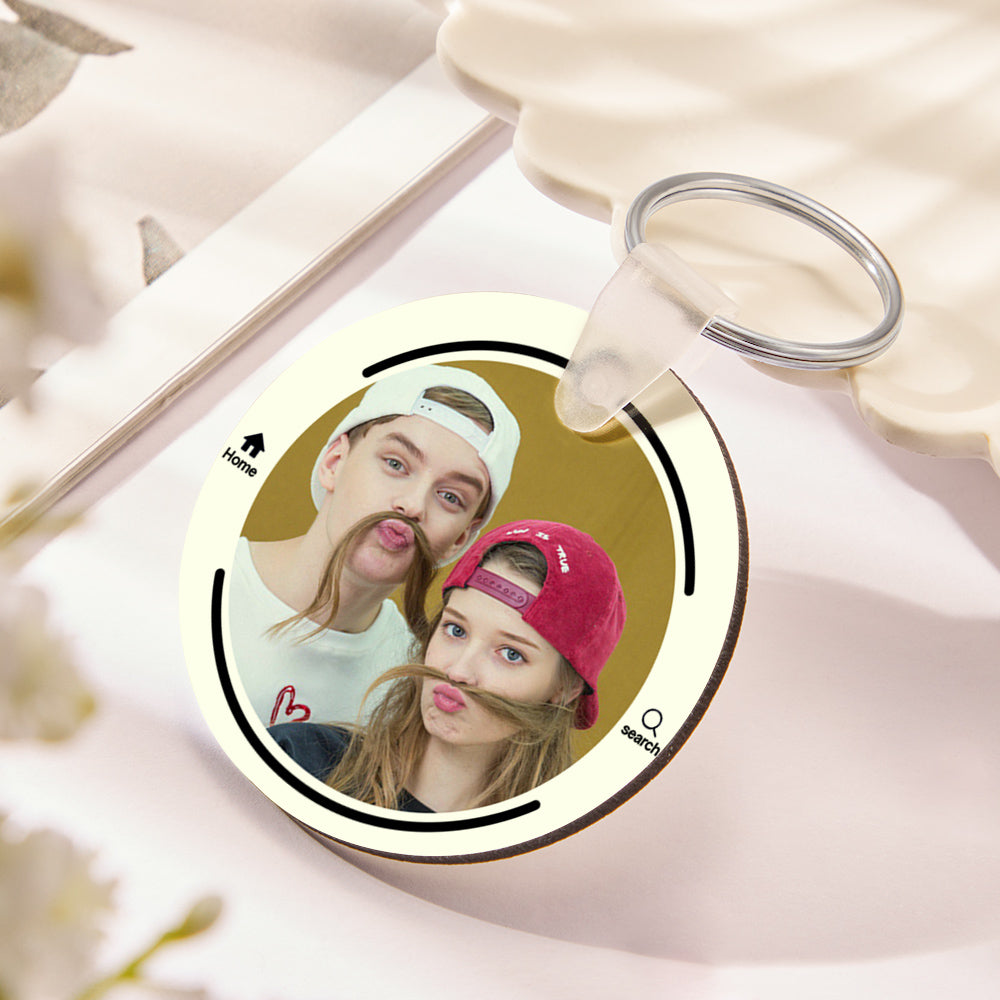 Custom Photo Scannable Spotify Code Keychain Round Music Song Keychain ...