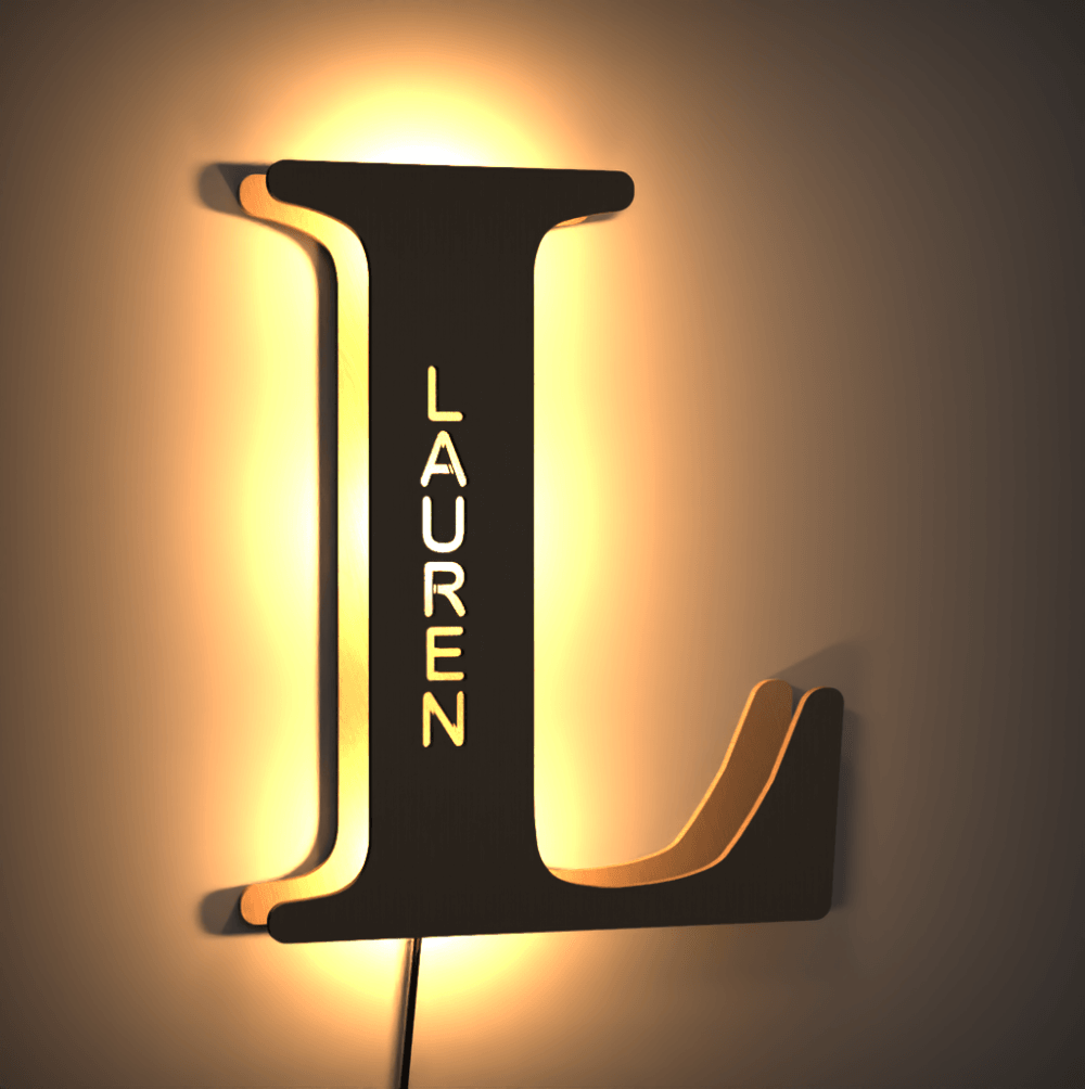 Personalized Name Light Night Light - Custom Letter Wall Lamp | Custom ...