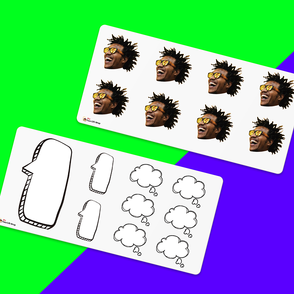 Custom Face Sticker Sheet Trendy Boy 1.6in. | Custom Face Stickers ...