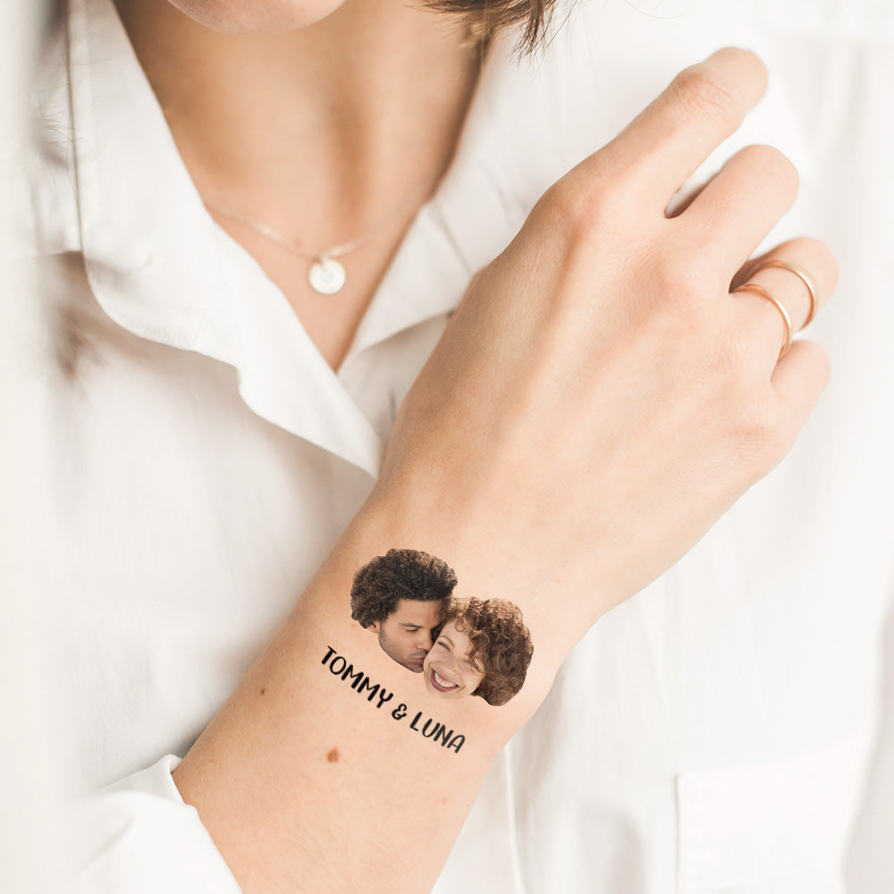Custom Tattoo Stickers Photo Face Temporary Sticker Name Decals Tattoo ...
