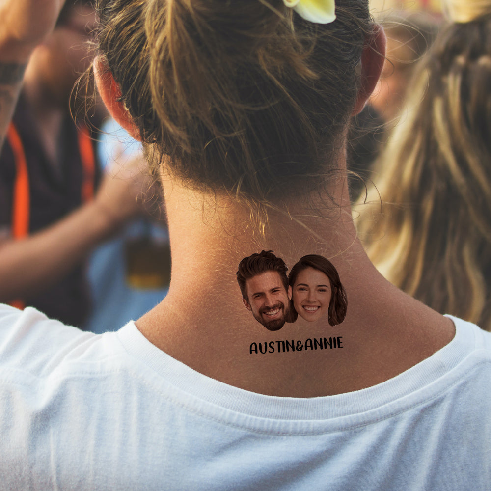 Custom Tattoo Stickers Photo Face Temporary Sticker Name Decals Tattoo ...