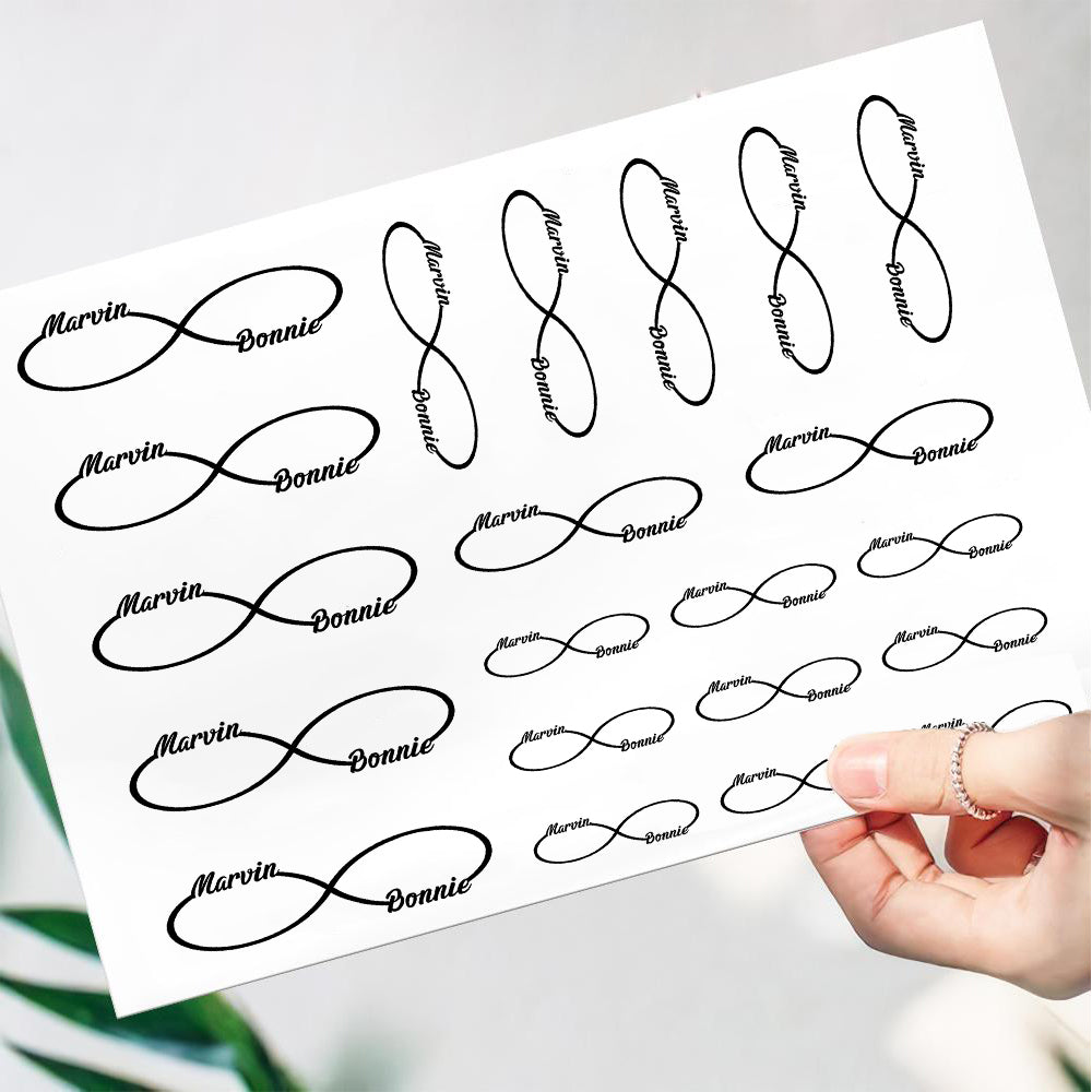 Custom Infinity Tattoos Personalized Text Temporary Tattoos Stickers ...