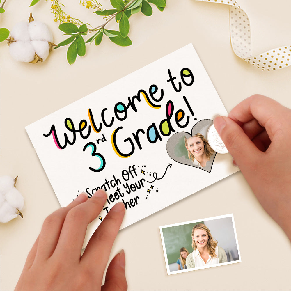 Custom Photo Teacher Reveal Scratch Card Personalized Meet the Teacher ...