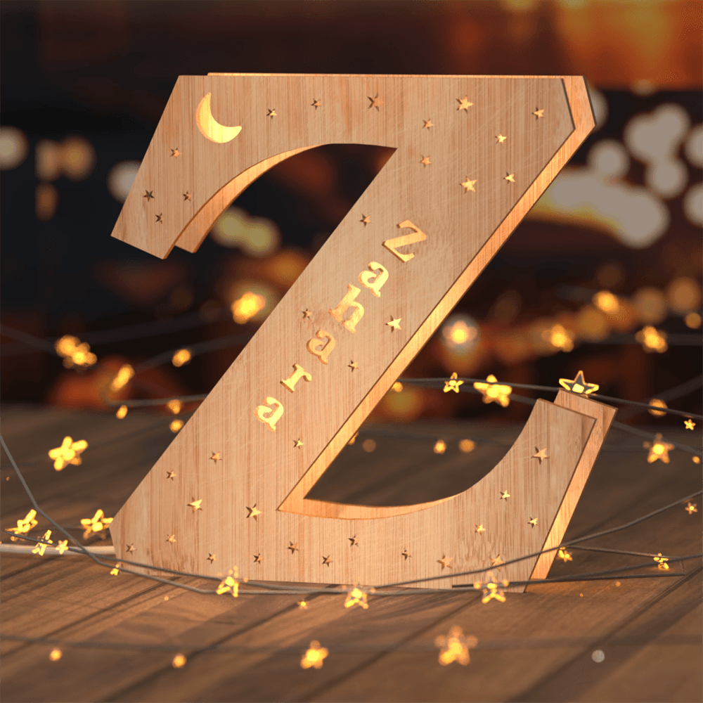 Custom Engraved Night Light Letter A Name Lamp Anniversary Gifts for H ...