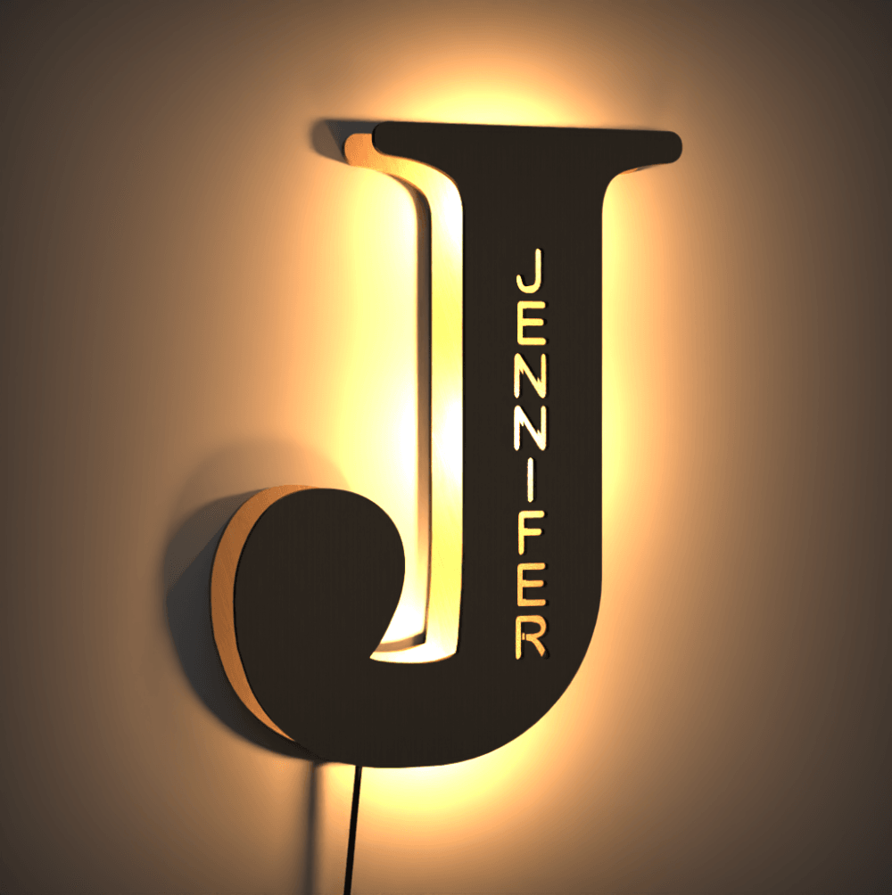 Personalized Name Light Night Light - Custom Letter Wall Lamp | Custom ...