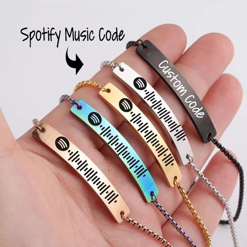Valentine s Day Gifts Spotify Code Bracelet Stainless Steel Custom Music Bracelet MySpotifyGiftsAU