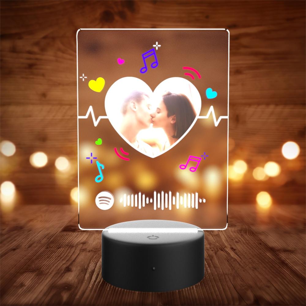 Custom Spotify Night Lamp with 7 Colors Personalized Music Night Light ...