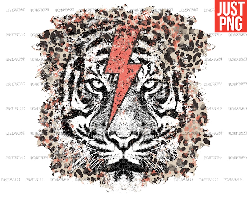 Tiger Lightning Bolt Digital Download High Quality Perfect for your ...