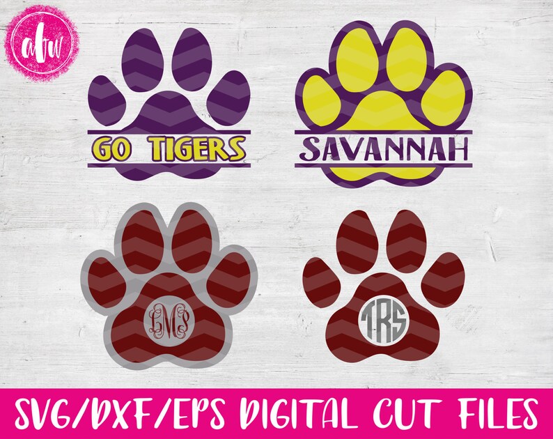 Split & Monogram Paw Print High Quality Perfect for your Design ...