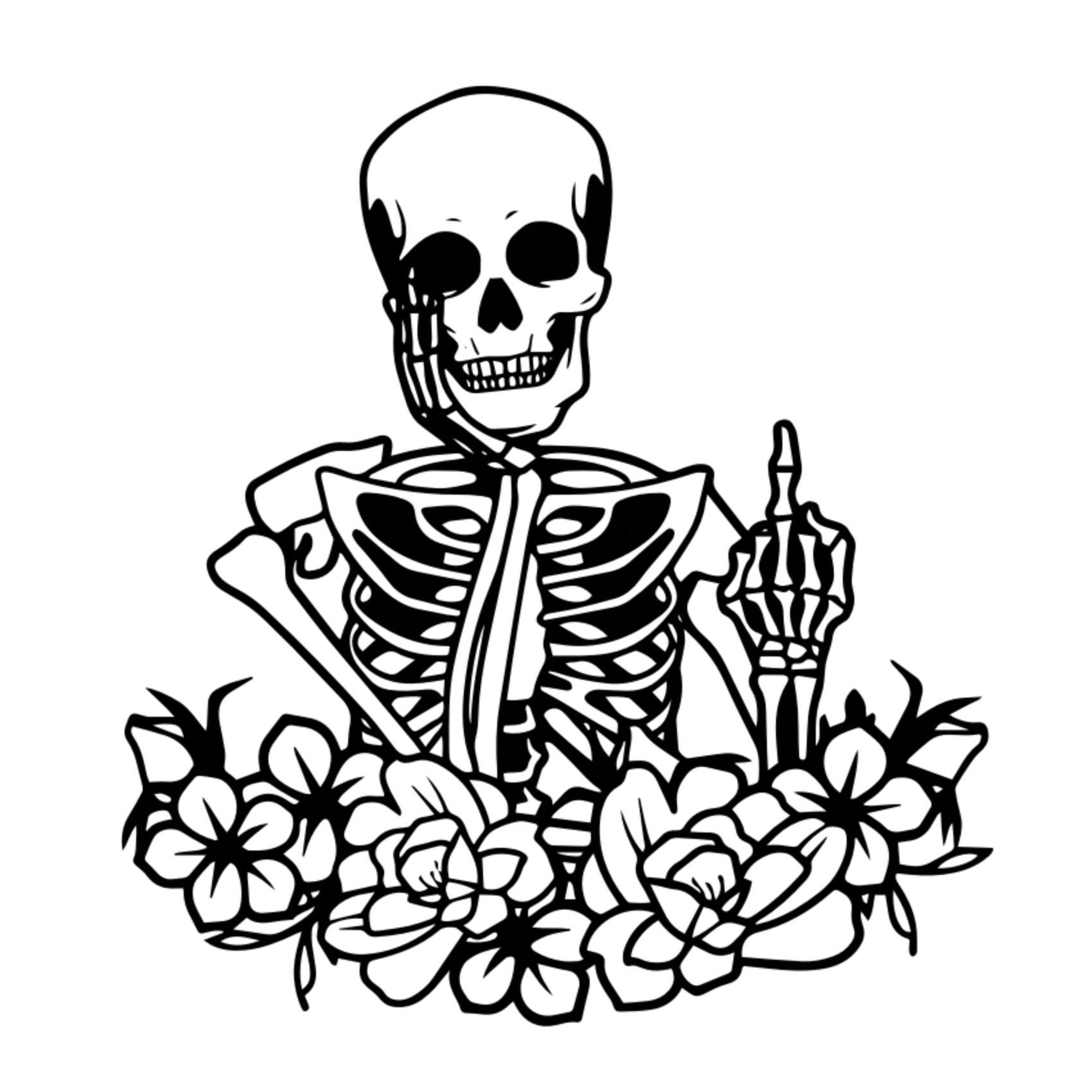 Skeleton Middle Finger Svg Floral Skeleton Middle Finger Svg Png