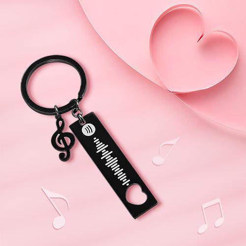 Custom Spotify Code Scannable Music Keychain with Note Rose Gold ...