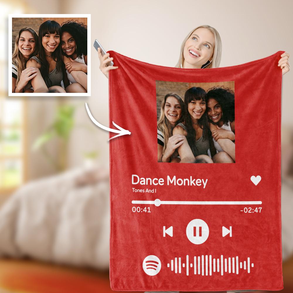 Mantas personalizadas con código de Spotify escaneables y mantas para fotos de amigos | My ...