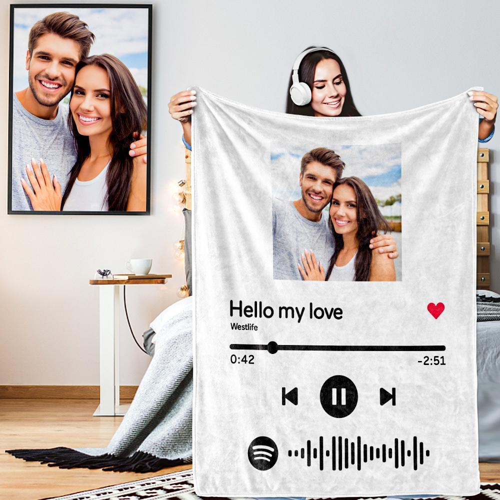 Mantas personalizadas con código de Spotify escaneables y mantas para fotos de amigos | My ...