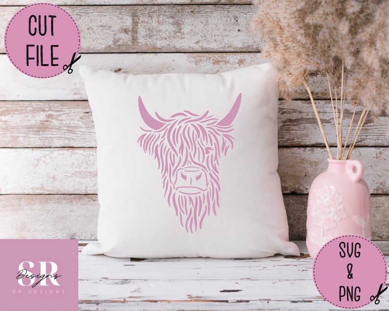 Highland Cow Cut File Vinyl Highland Cow SVG | cowsvg.com