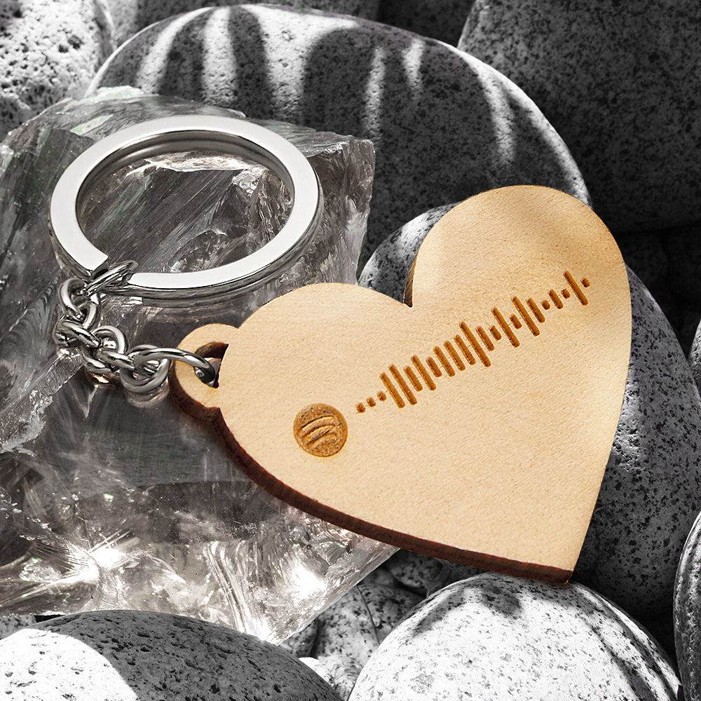 Custom Spotify Code Heart Keychain Music Song Keychains For Lover ...