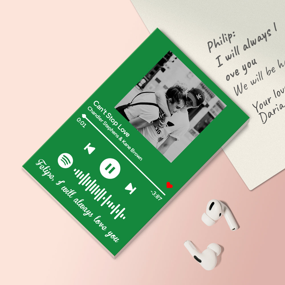 Custom Spotify Code Music Song Fridge Magnet With Text - Green ...