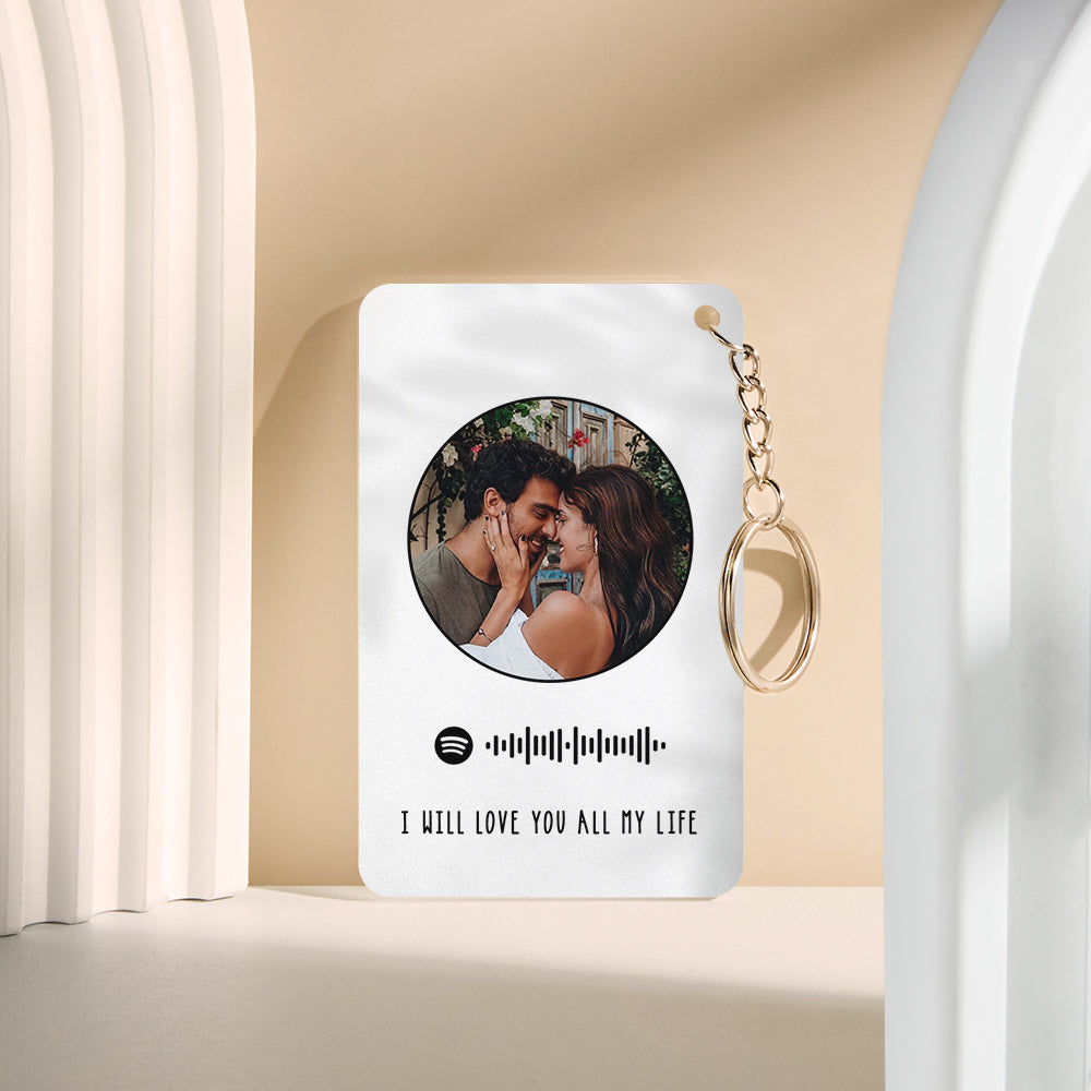 Custom Spotify Scan Code Keychain Plaque Five Colors For Custom Photo