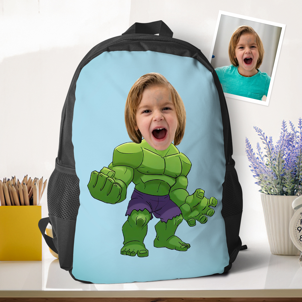Back to School Gifts Custom Photo Backpacks Unique Hulk Gifts ...