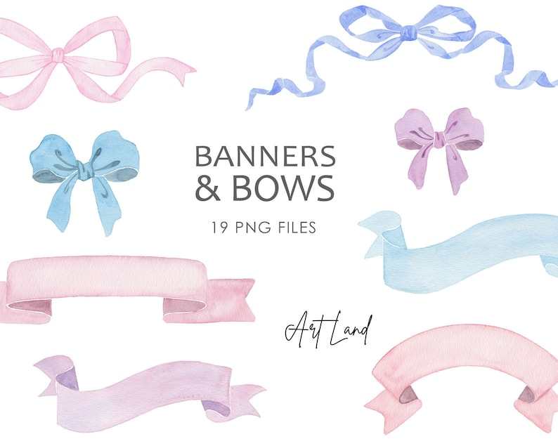 Watercolor ribbon banners and bows clipart Ribbon Banner Svg ...
