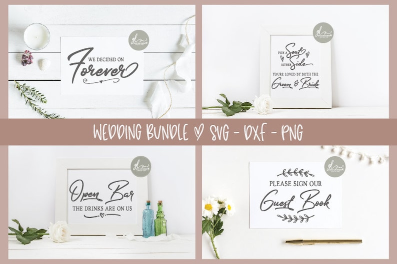 Huge Wedding Sign SVG Bundle - 25 Designs - Digital Cut Files Welcome ...