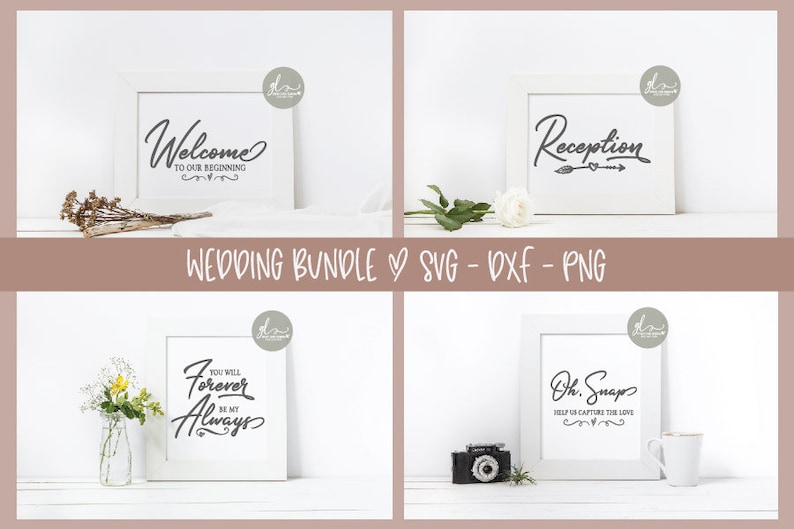 Huge Wedding Sign SVG Bundle - 25 Designs - Digital Cut Files Welcome ...