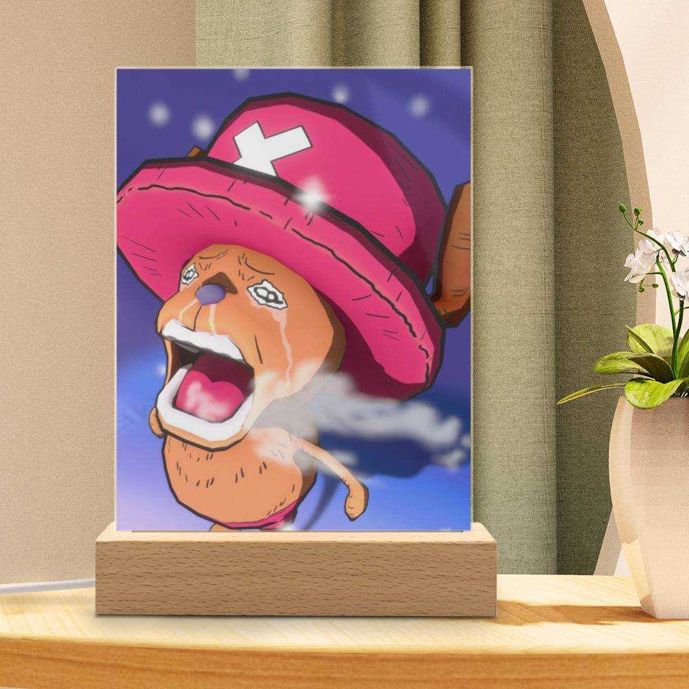 Chopper Crying Meme Lamp Chopper Crying Meme Lamp with Wooden Base ...