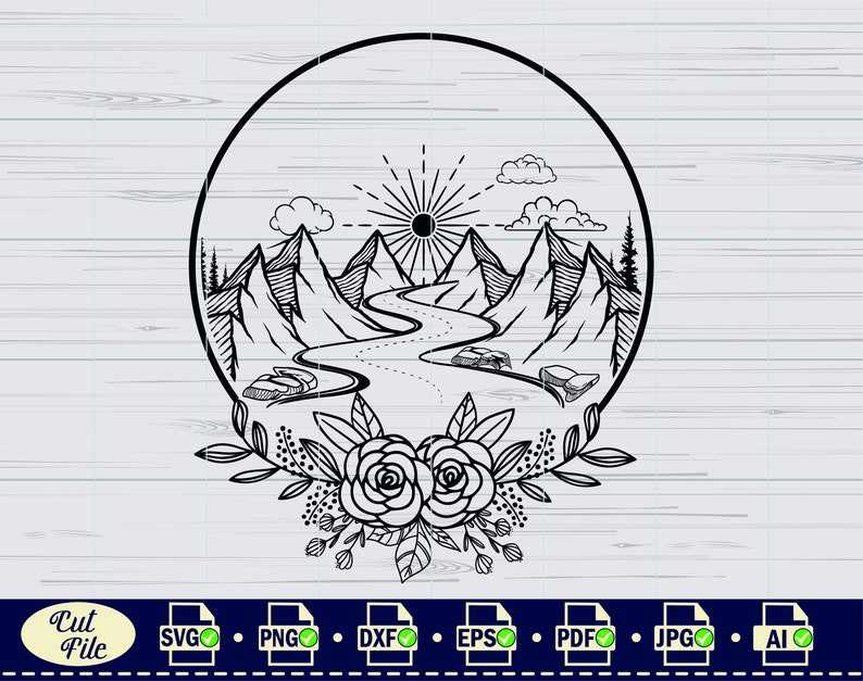 Nature landscape Svg, Mountain Scene Svg | mountainsvg.com
