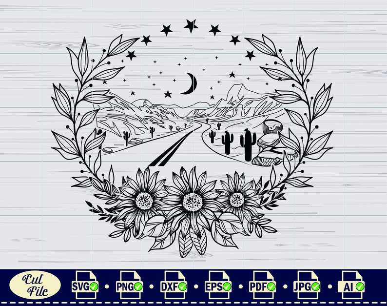 Nature landscape Svg, Mountain Scene Svg | mountainsvg.com