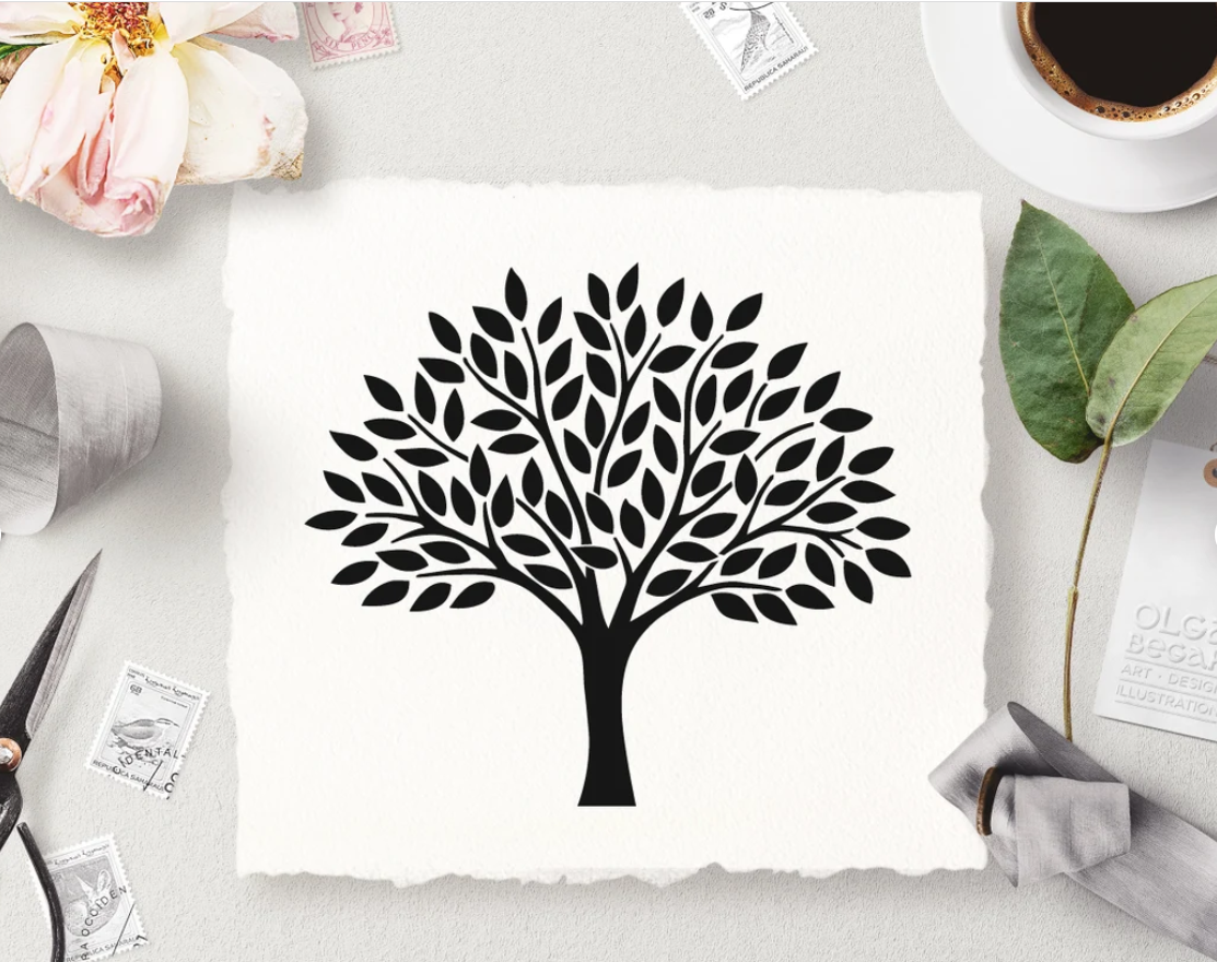 Tree Svg Free, Minimalist Tree Vector Stencil Illustration | treesvg.com