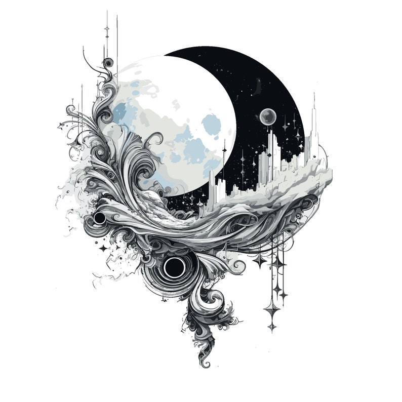 Moon Svg, Mysterious Moon Svg PNG EPS | moonsvg.store