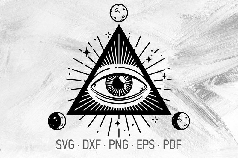 Eye Svg, Moon & God's Eye SVG Cricut Cut Files - Crescent Moon All ...