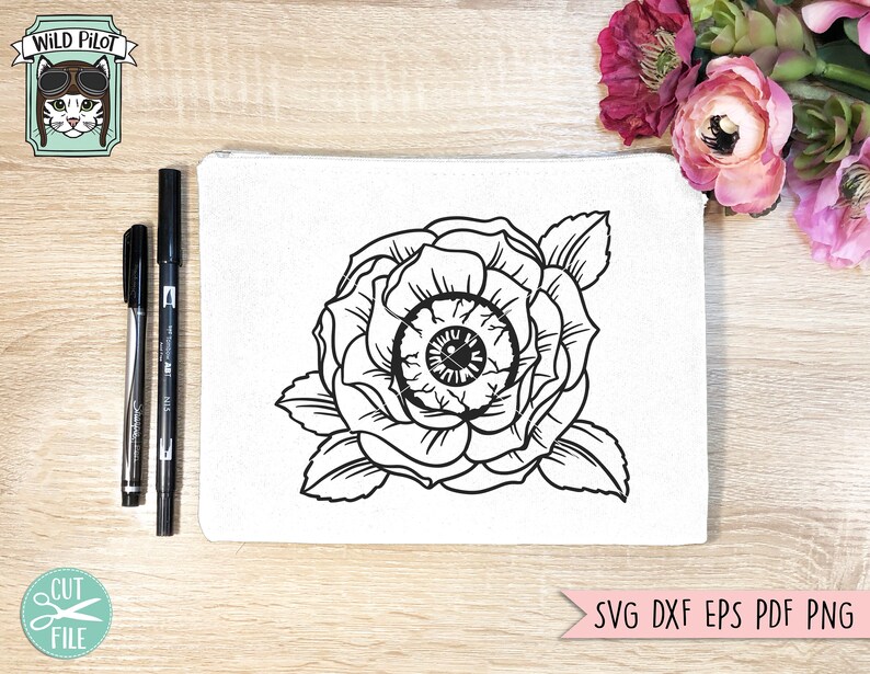 Eyeball Svg, Flower Eye Svg File Rose Eyeball Cut File Floral Eye Svg ...
