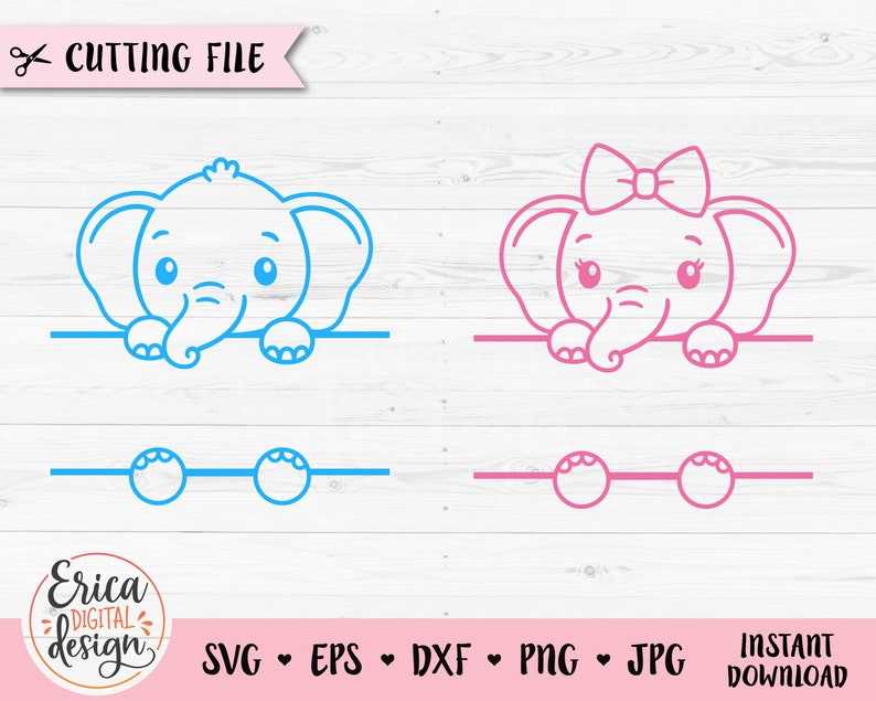 Elephant Monogram Svg Split Monogram Name Frame Cricut Silhouette ...