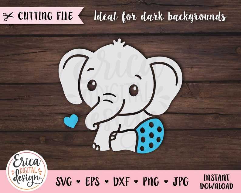 Baby Elephant Svg Cut File Cute Elephant Clipart | elephantsvg.com