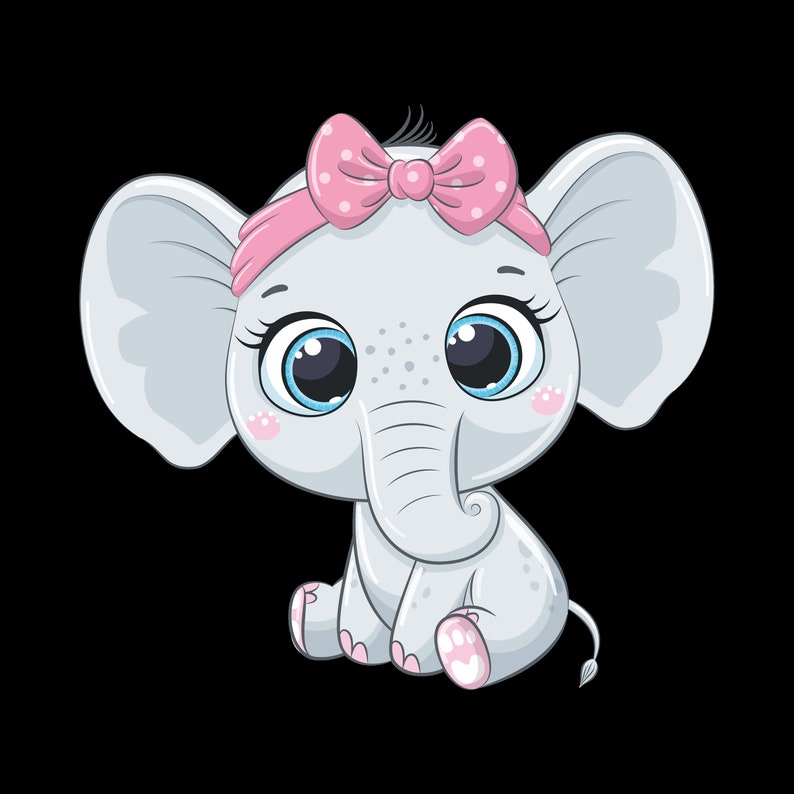 Baby Elephant Svg Clipart Set Pink Elephant Baby Shower Baby Elephant