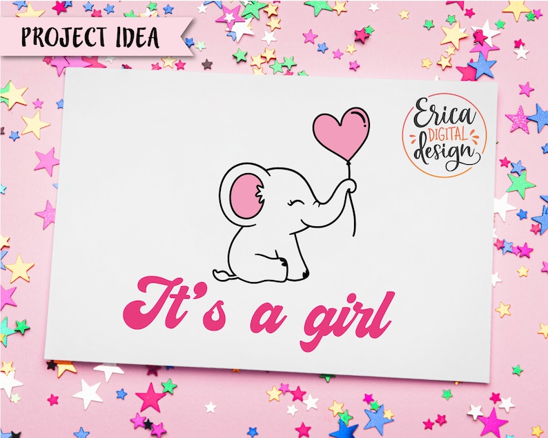 Baby Elephant SVG Cute Elephant Balloon Cut file | elephantsvg.com