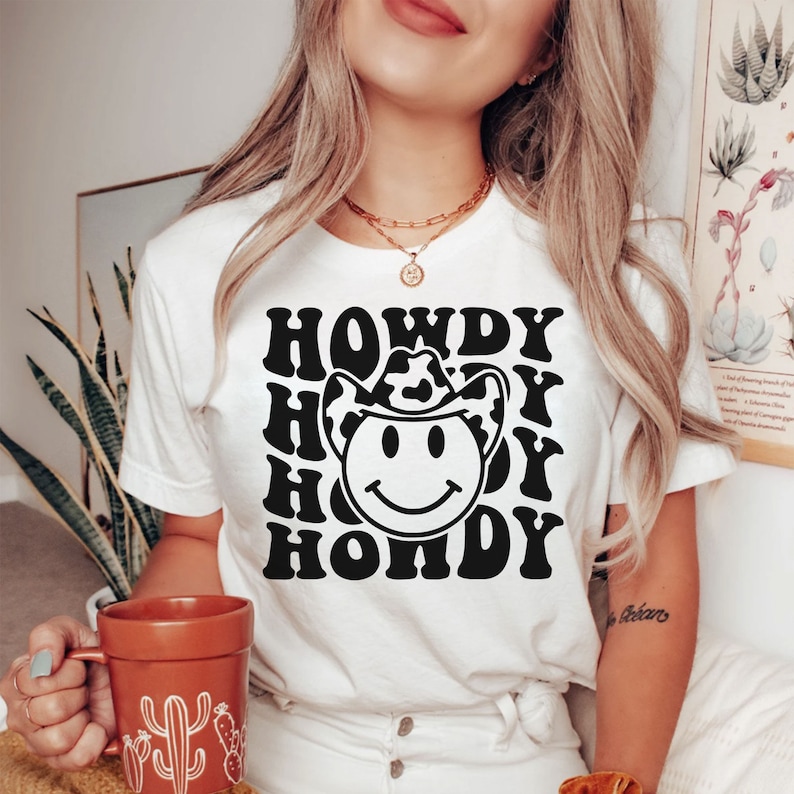 Cute Western Svg, Howdy Svg - Howdy Yall Svg - Cowboy Smiley Svg ...