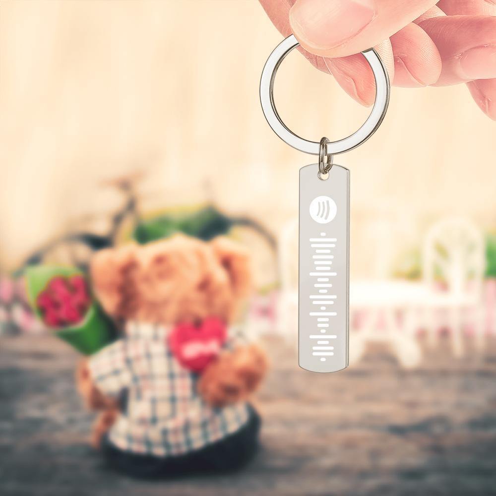 Personalized Music Spotify Scan Code Stainless Steel Keychains Custom ...