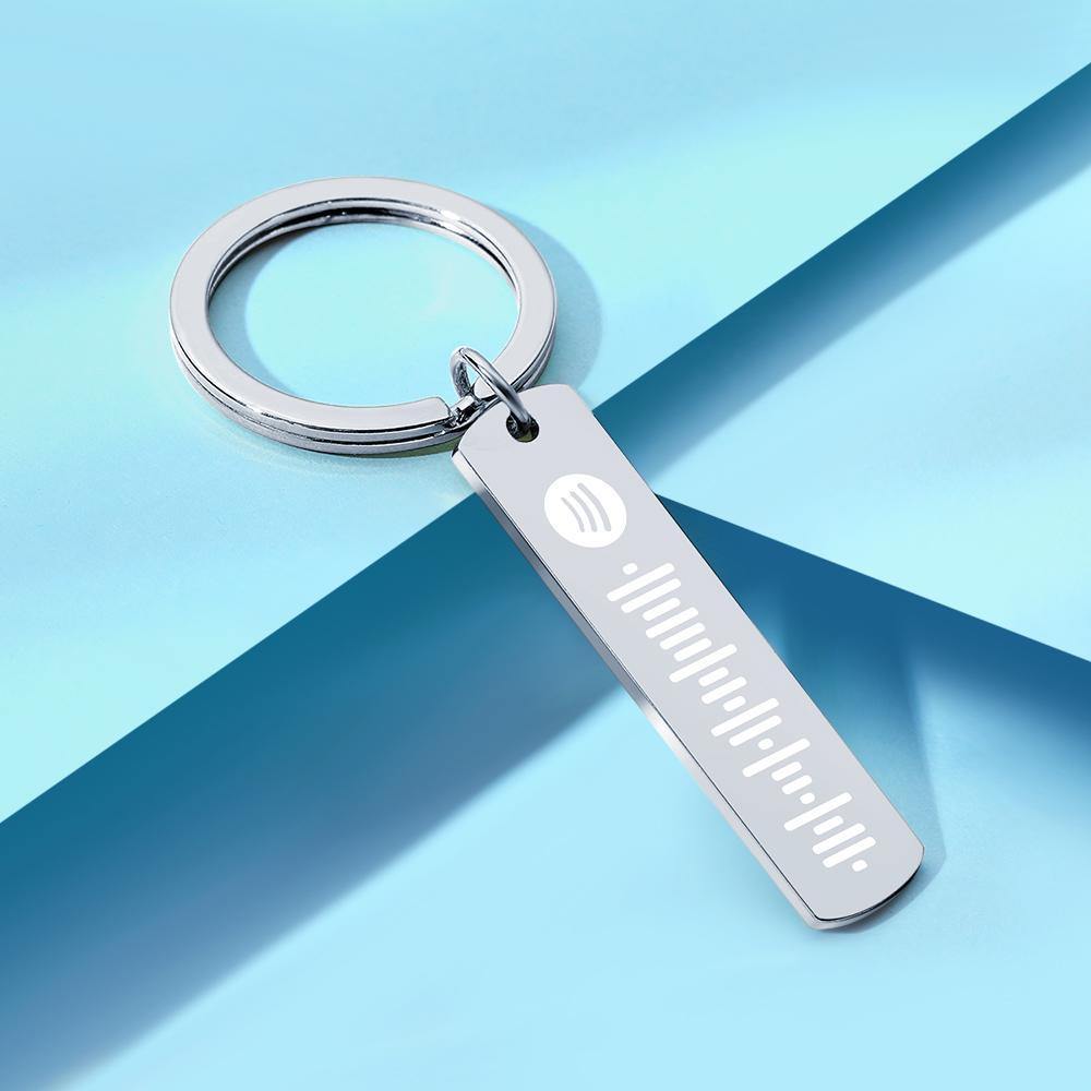 Personalized Music Spotify Scan Code Stainless Steel Keychains Custom ...