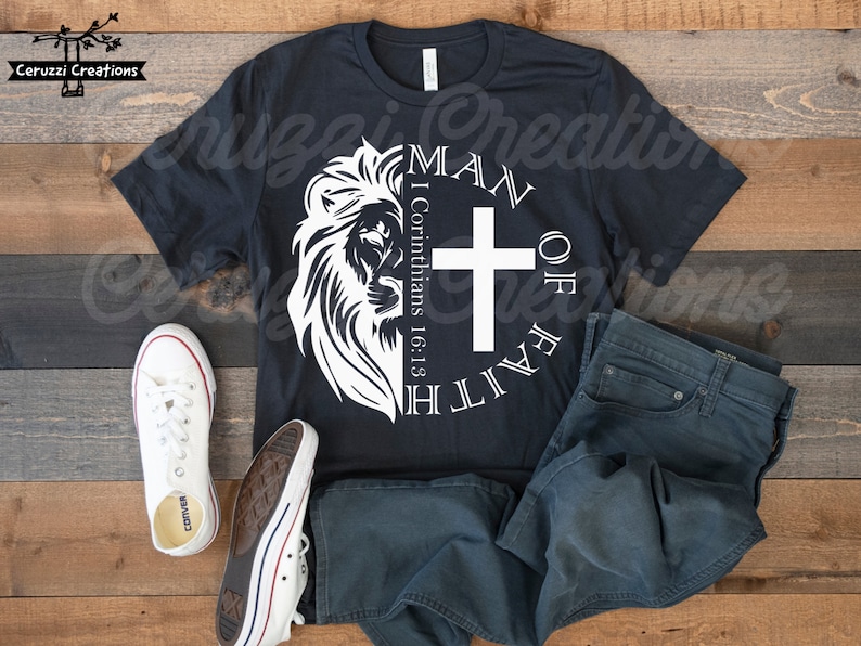 Christian Shirt Svg, Man Of Faith SVG | Lion SVG | Christian Svg ...
