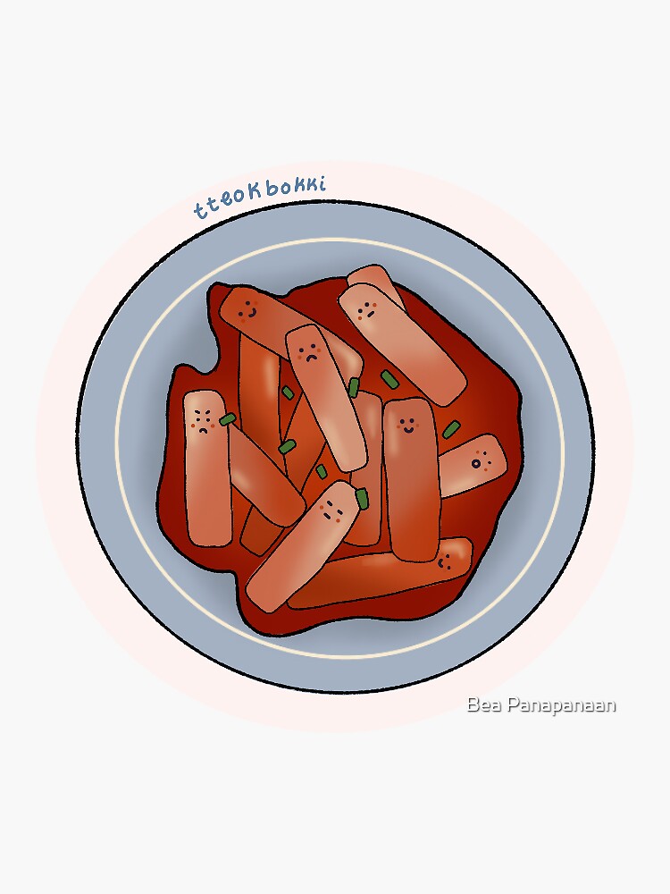 Korean Street Food Tteokbokki Spicy Rice Cakes Sticker is a very nice ...