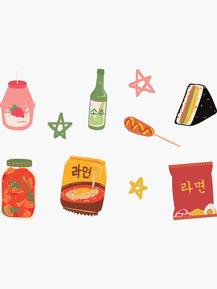 Korean Food Set Sticker is a very nice and sought after | koreansticker.com