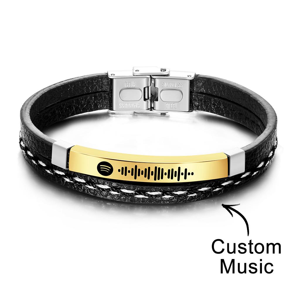 Scannable Spotify Code Custom Music Bracelet Leather Gifts | Spotify ...