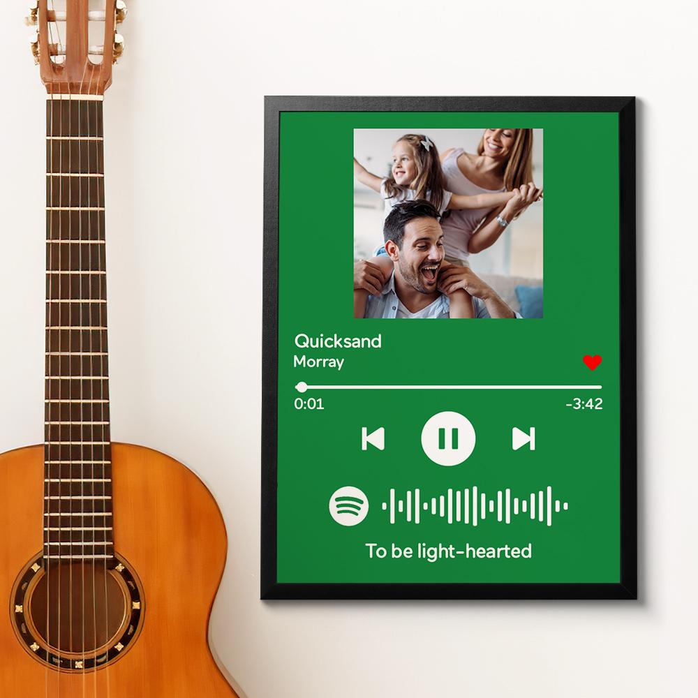 Custom Spotify Code Music Wood Frame Painting With Text-Green | Spotify ...