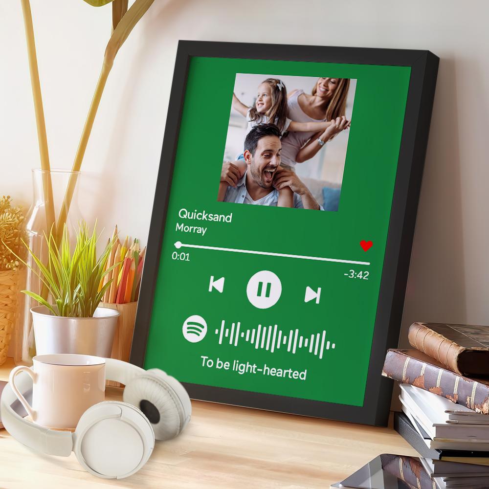 Custom Spotify Code Music Wood Frame Painting With Text-Green | Spotify ...