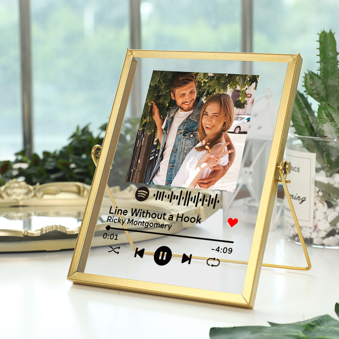 Personalized Spotify Code Music Plaque Art Spotify Plaque with Golden Frame | Spotify Glass ...
