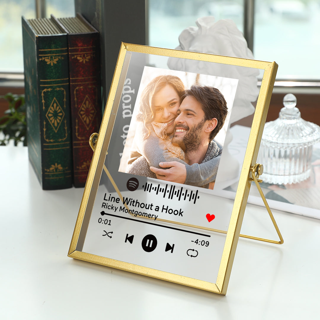 Personalized Spotify Code Music Plaque Art Spotify Plaque with Golden Frame | Spotify Glass ...