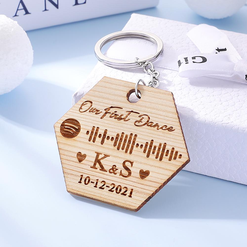 Scannable Spotify Code Keychain Music Song Keychains Wooden ...