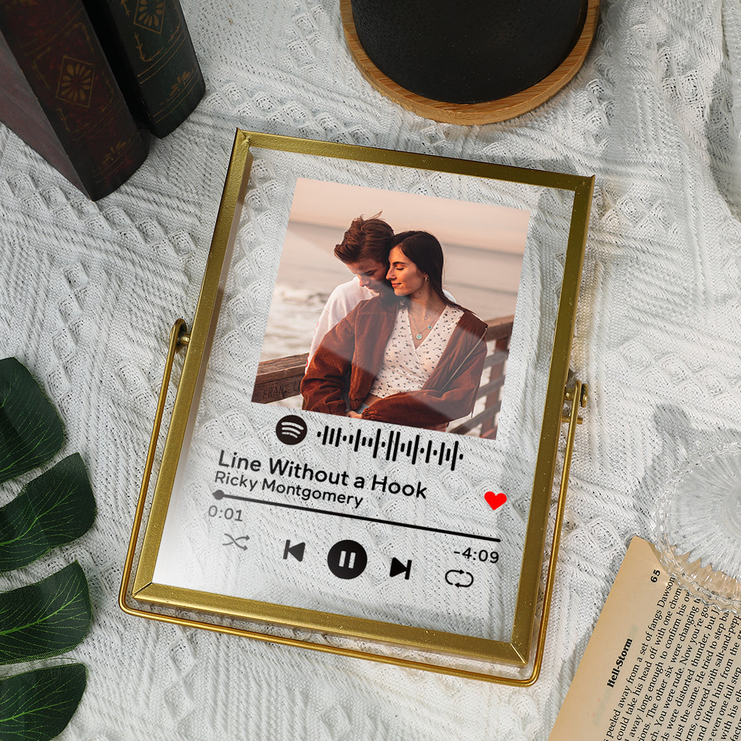 Personalized Spotify Code Music Plaque Art Spotify Plaque with Golden Frame | Spotify Glass ...